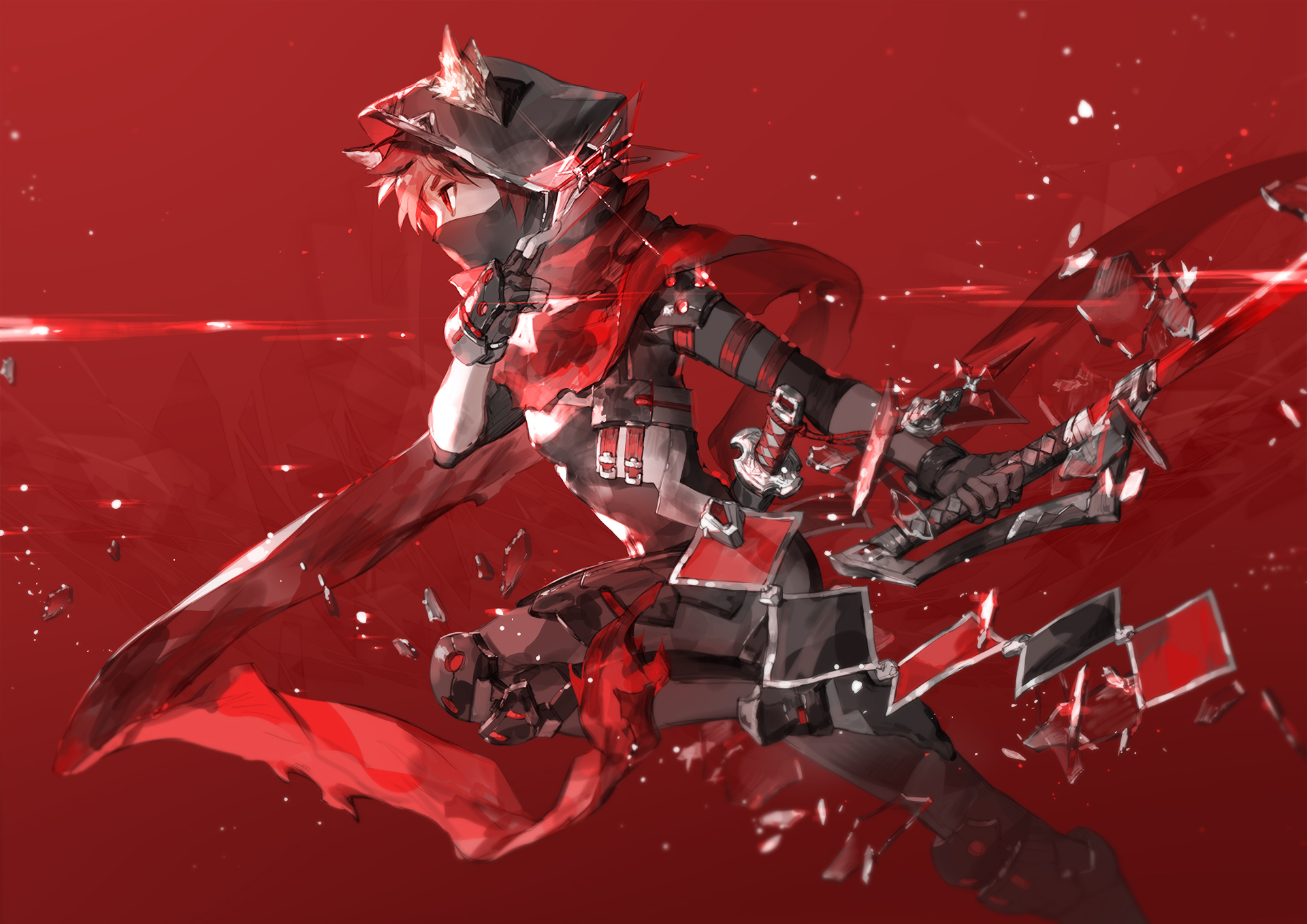 Original Anime Vision: Dynamic Red HD Wallpaper | 1920x1358 | Wallpaper ...