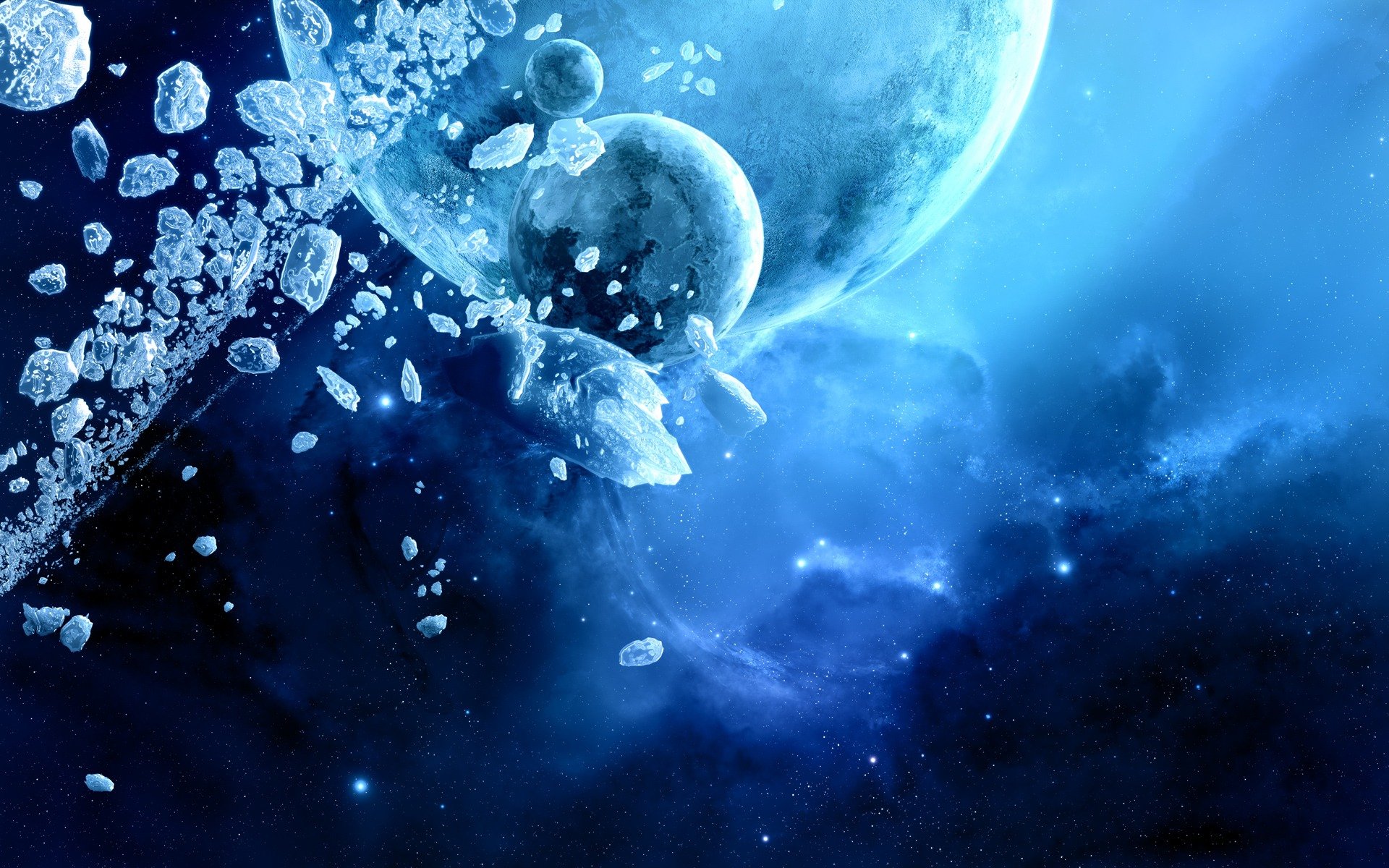 Frozen Worlds: A Stunning HD Sci-Fi Space Wallpaper