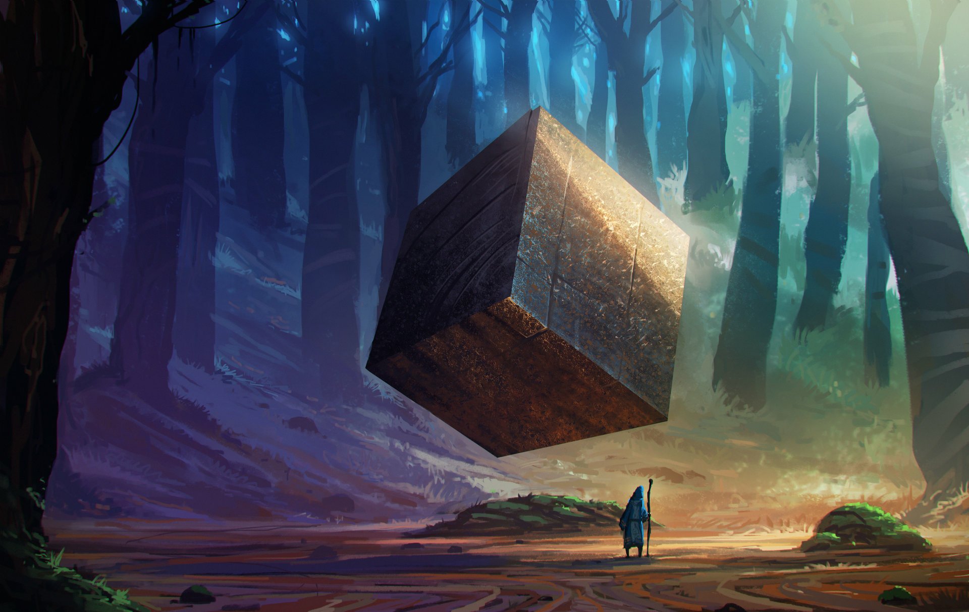 Enchanted Forest: The Wizard’s Floating Cube HD Wallpaper by Beau Lamb