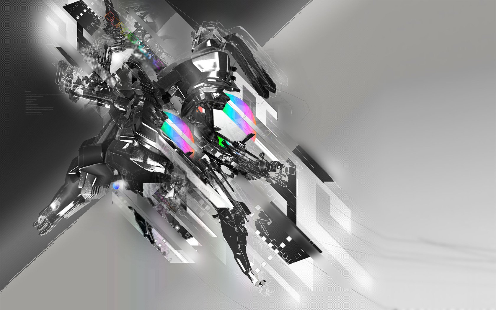 Abstract Grey Fractal Texture - Cool CGI Shapes HD Wallpaper