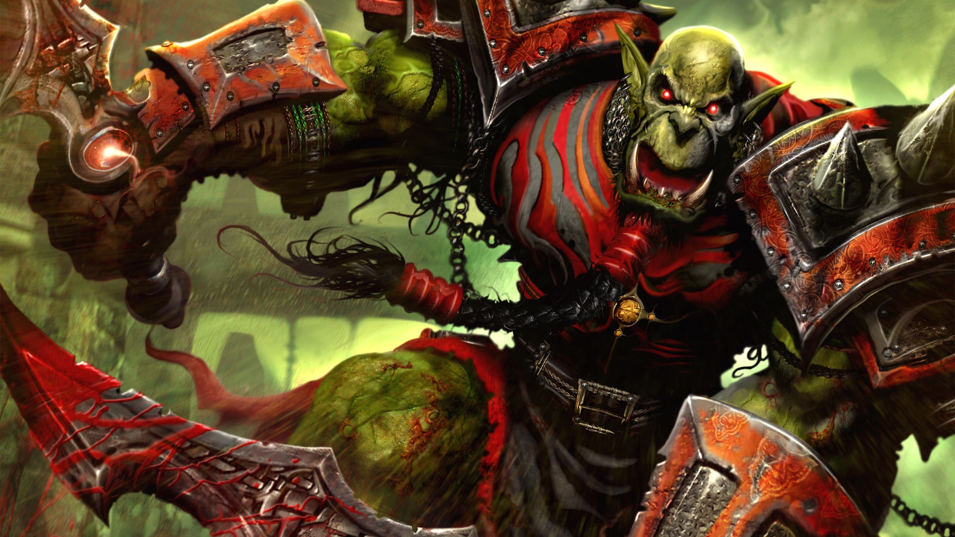 Epic Orc Warrior HD Wallpaper From World Of Warcraft