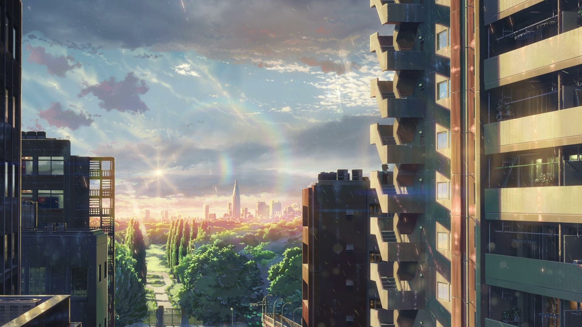The Garden of Words — Sunlit Rain over City (HD Anime Wallpaper ...
