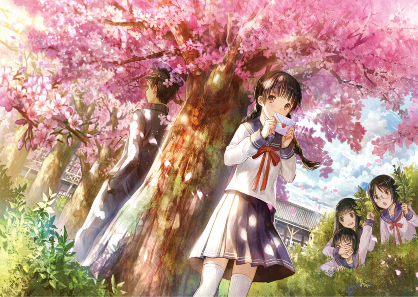 Download Bush Cherry Blossom Anime Original Wallpaper by Fuji Choko
