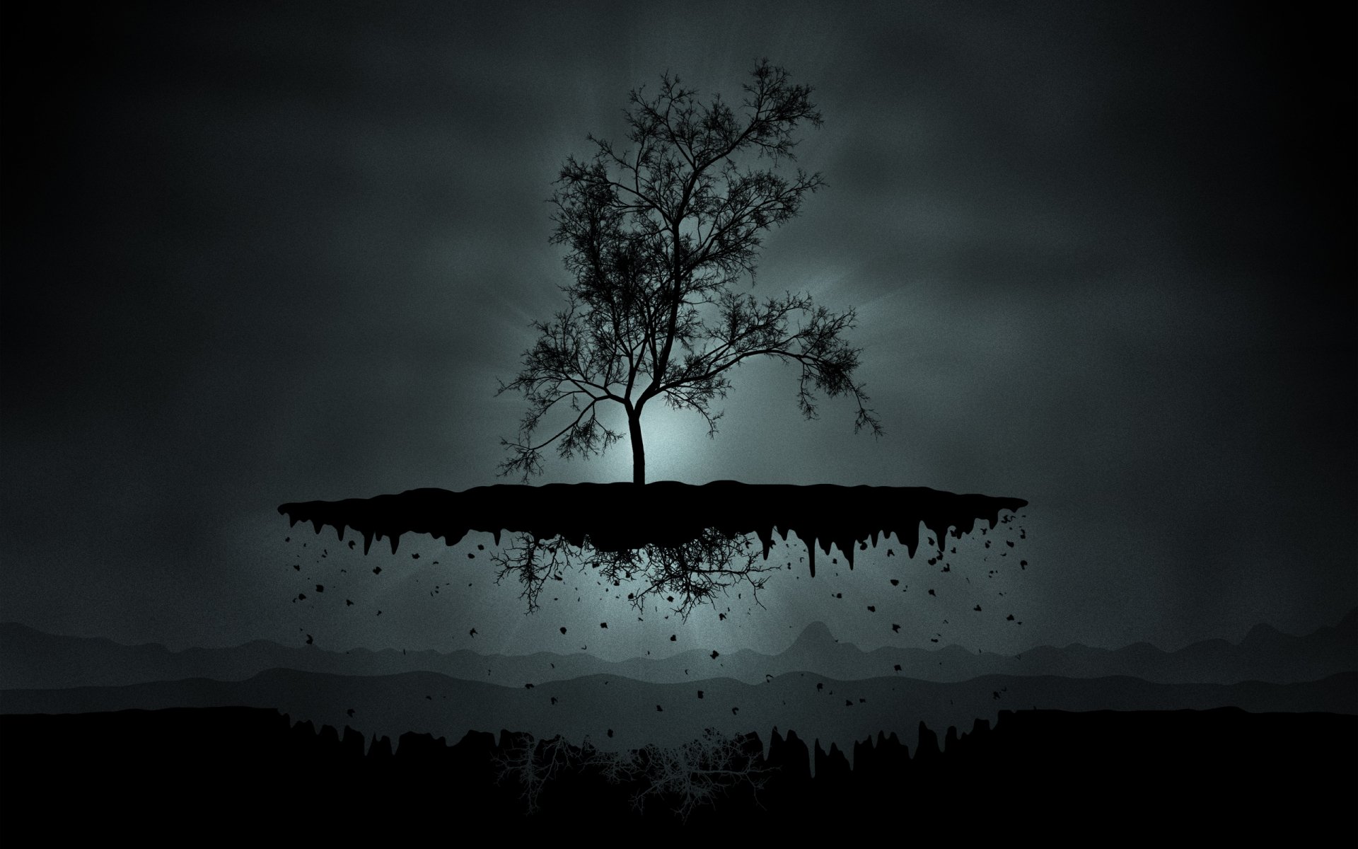 Floating Tree: Artistic HD Drawing | 2560x1600 | Wallpaper Abyss