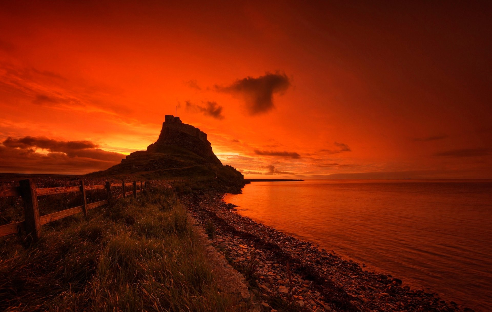 Orange Horizon: Coastal Sunset HD Wallpaper | 2048x1300 | Wallpaper Abyss
