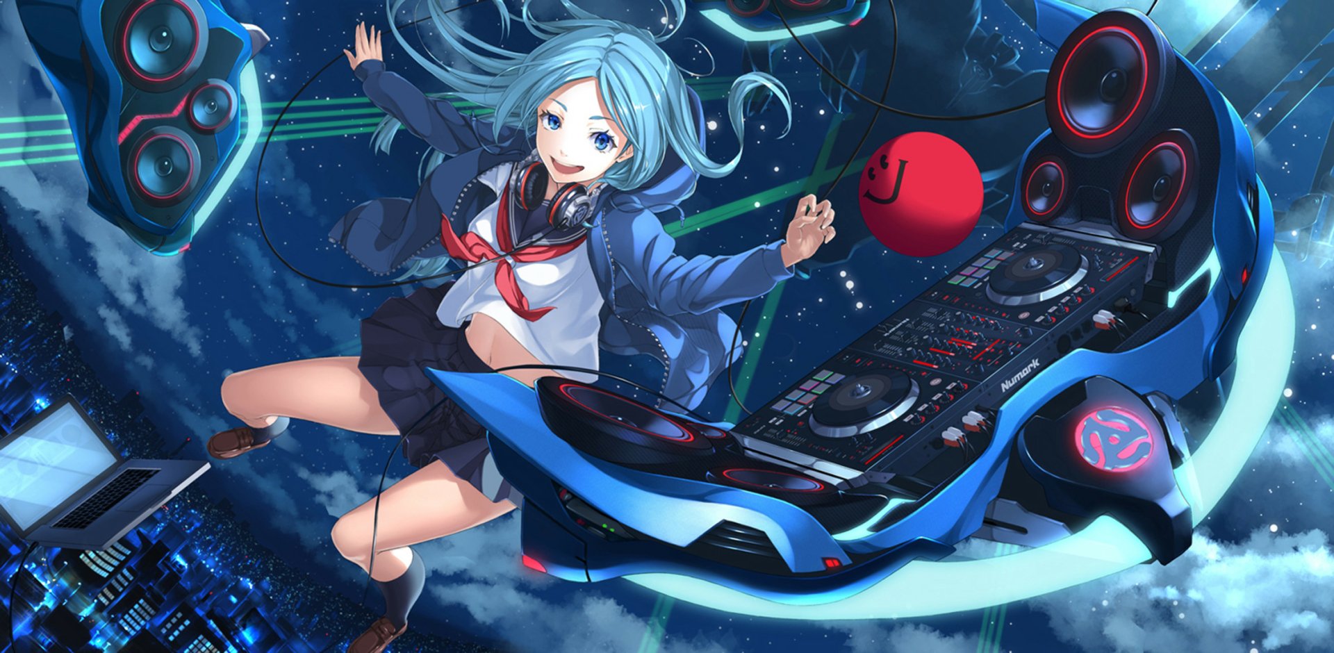 Download Speakers Building Cloud Sky School Uniform DJ Blue Eyes Blue ...