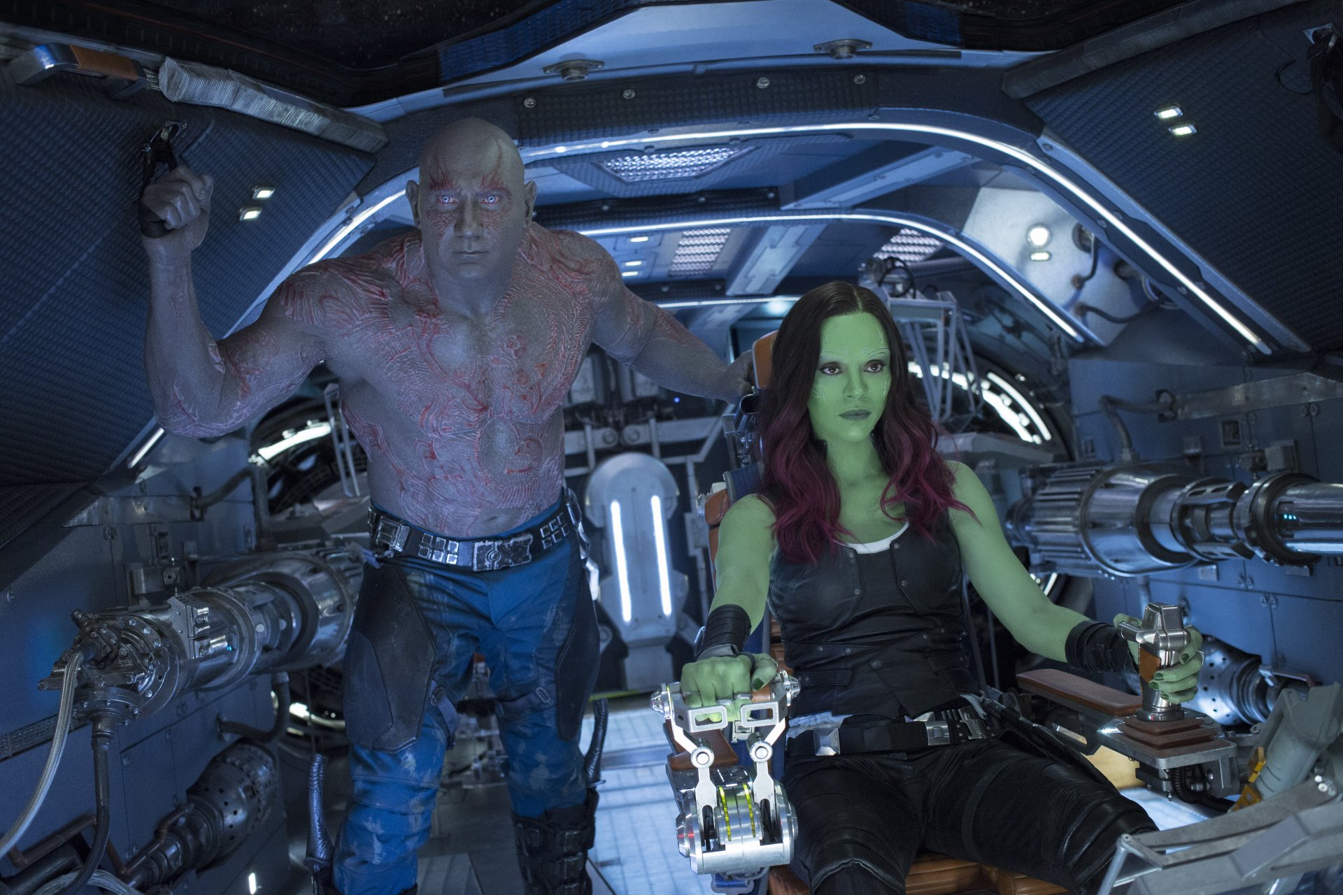 Download Gamora Zoe Saldana Dave Bautista Drax The Destroyer Movie Guardians Of The Galaxy Vol ...