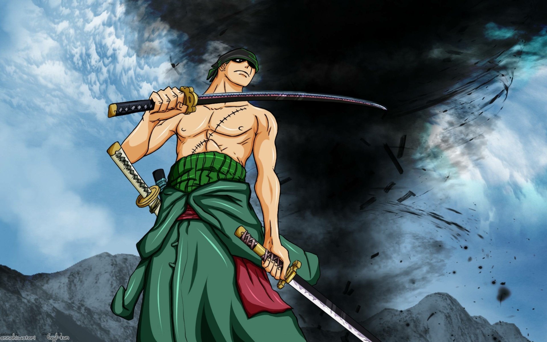 Roronoa Zoro HD Wallpaper – One Piece Anime Warrior in Action