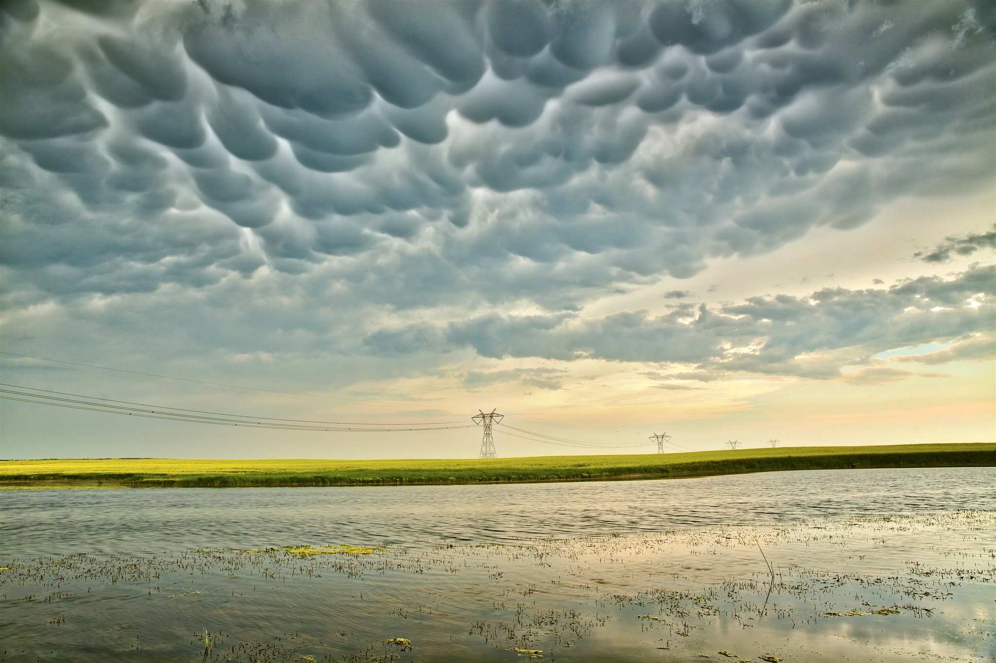 Download Field Cloud Landscape Man Made Power Line HD Wallpaper