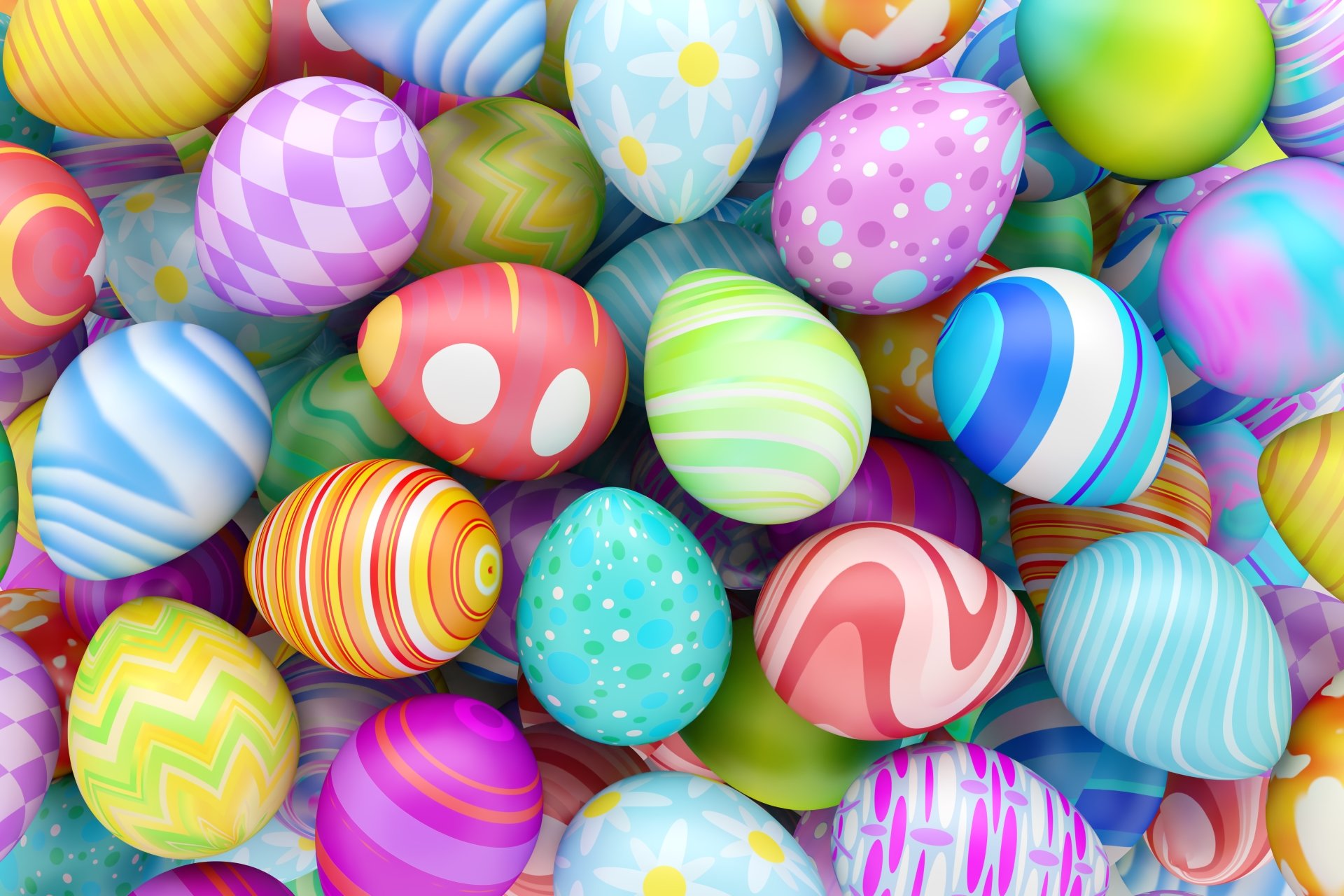 Vibrant Easter Eggs in 8K Ultra HD Holiday Splendor