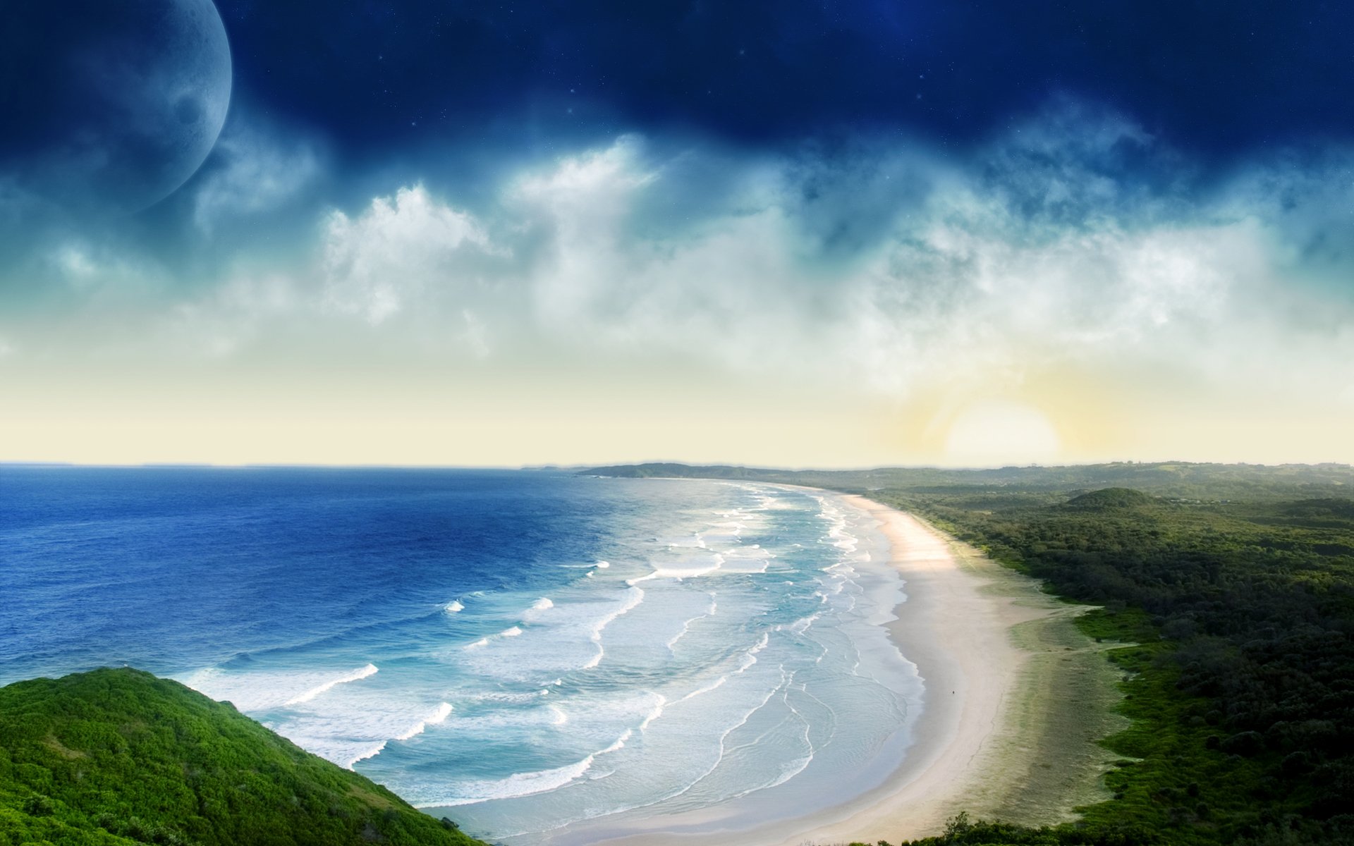 Nature’s Serenity: Stunning HD Beachscape Wallpaper