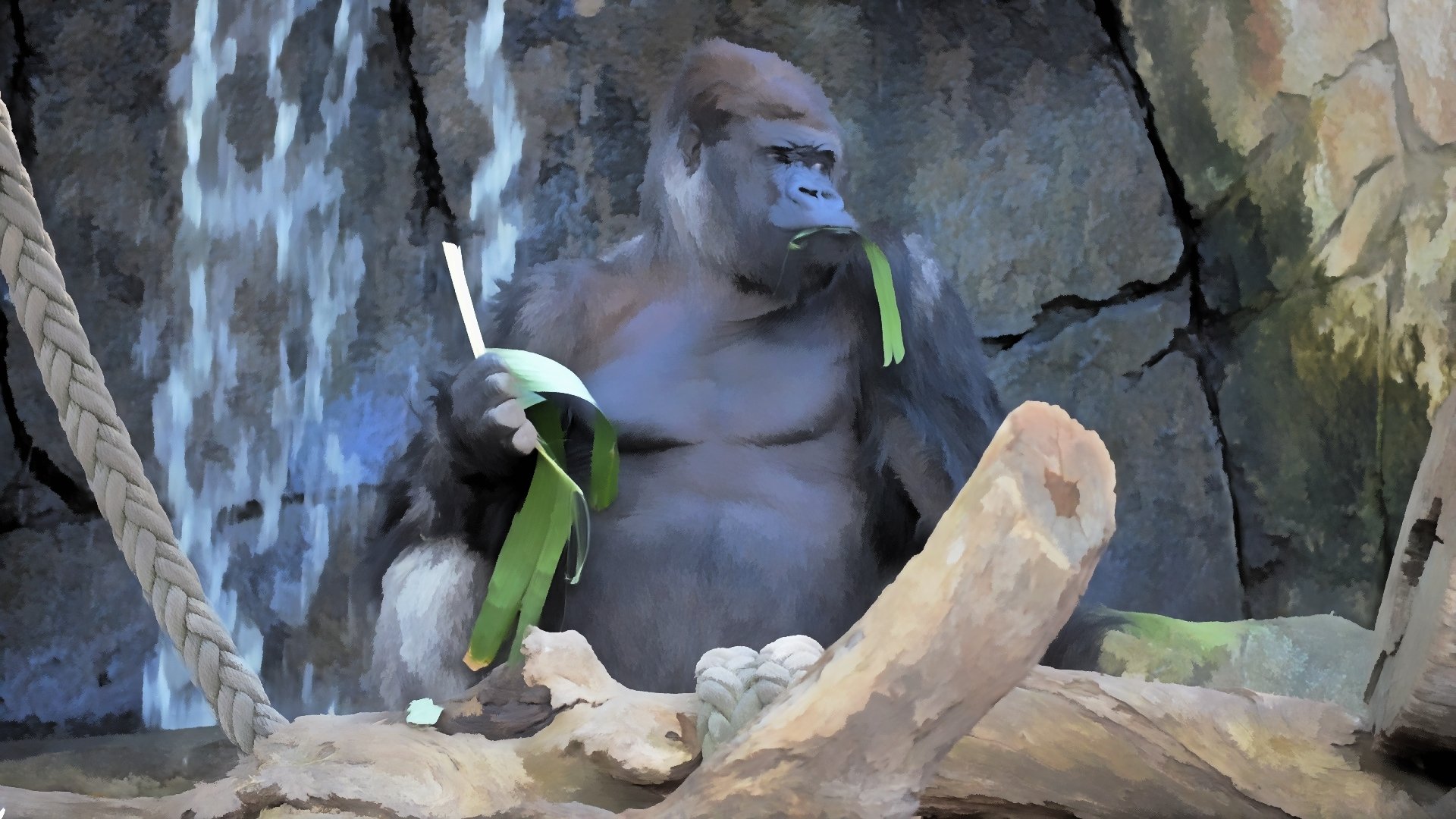 Kibabu the Male Silverback Gorilla at Toronga Zoo, Sydney Australia HD ...