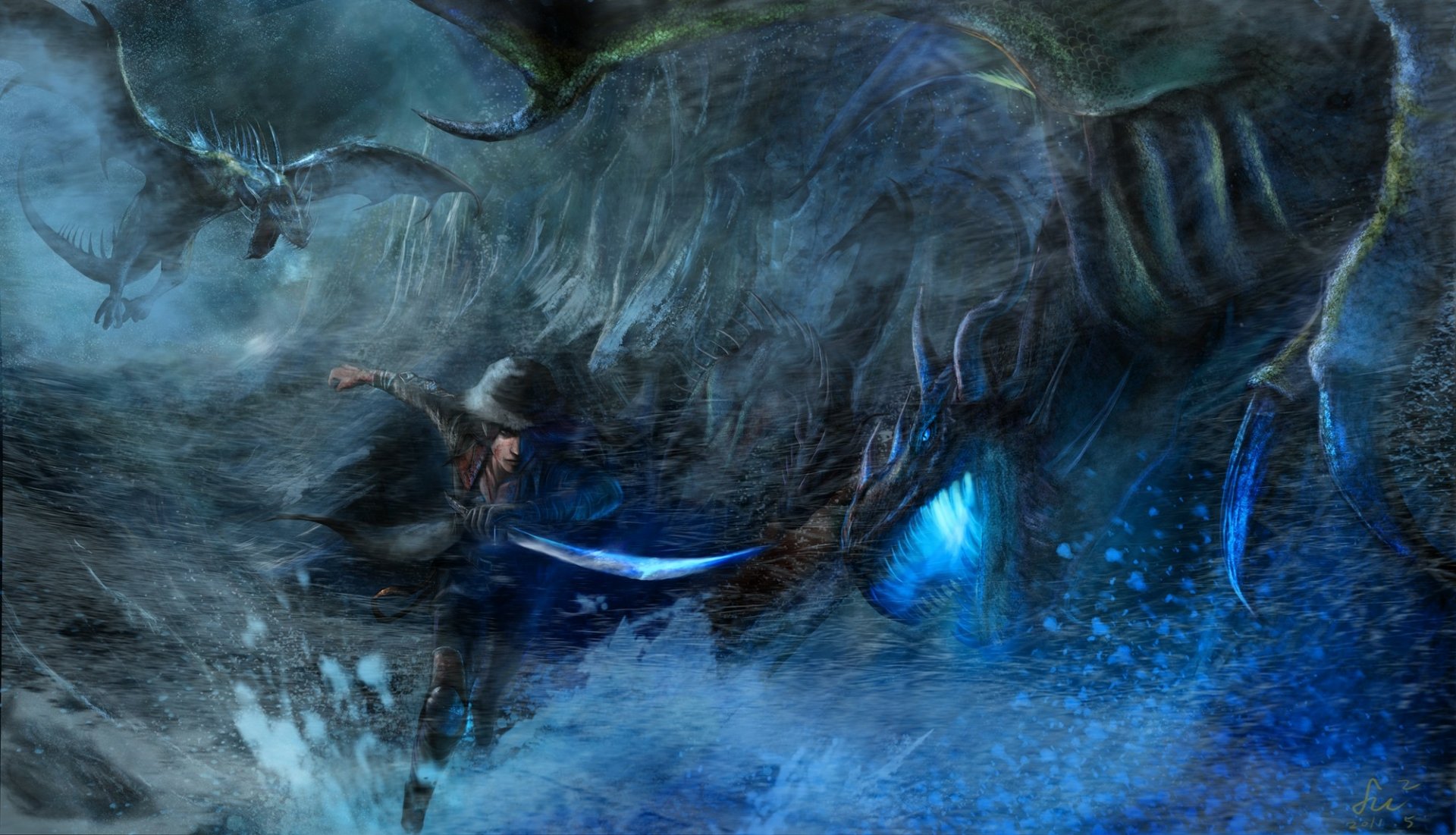 Dark Fantasy Anime Dragon - HD Wallpaper | 2000x1147 | Wallpaper Abyss