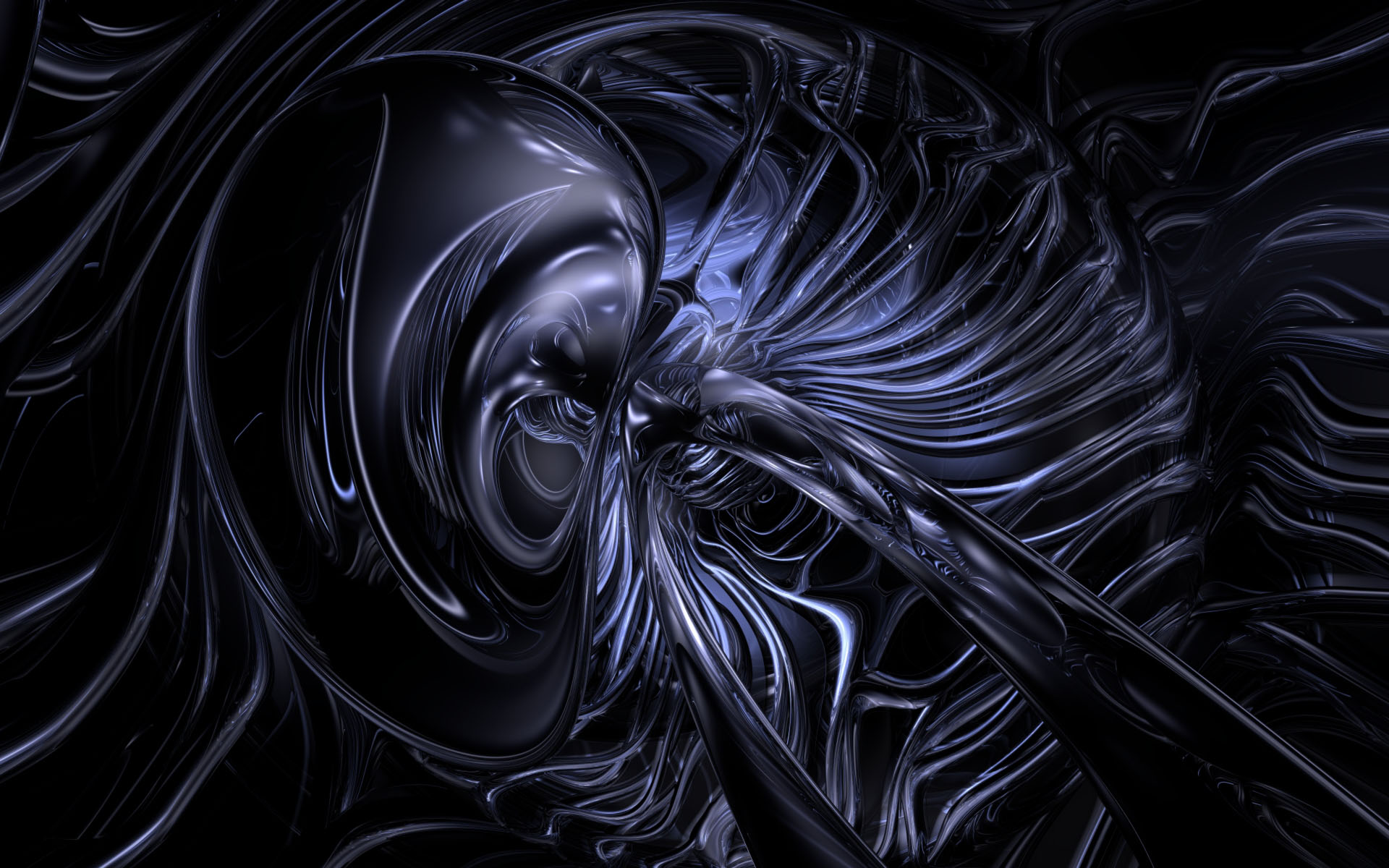 3D Abstract CGI Art: Dark Fusion HD Wallpaper