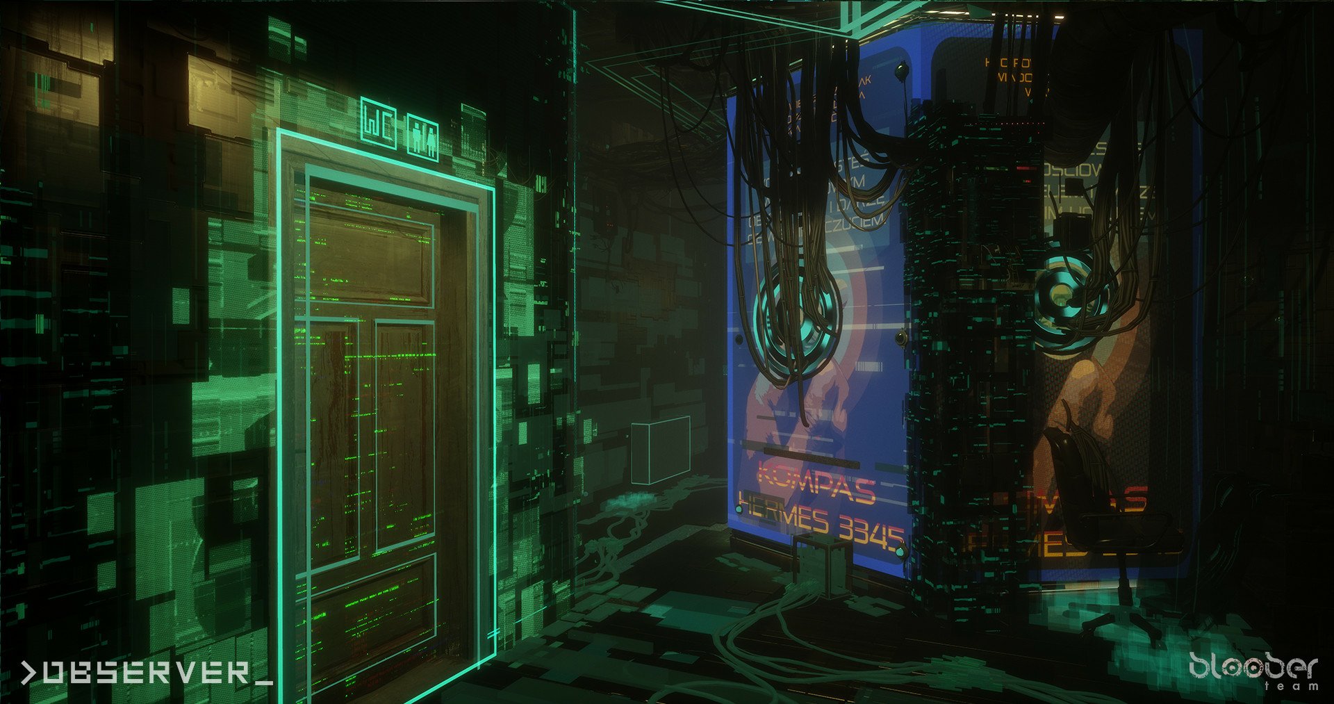 Cyberpunk Observer Scene HD Wallpaper