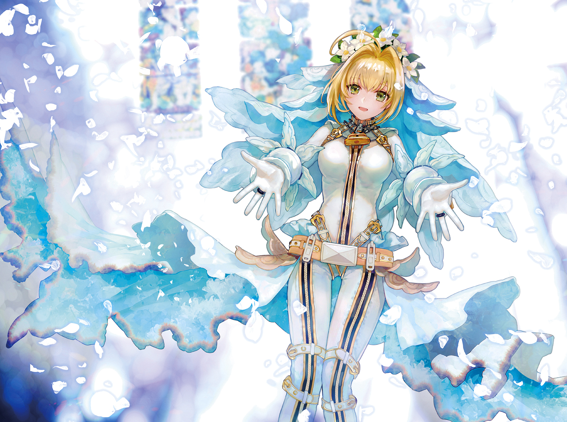 Saber Bride Radiance – Stunning Fate/Grand Order HD Anime Wallpaper