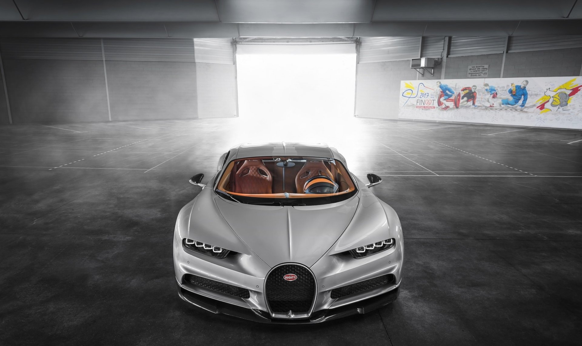 Bugatti Chiron Silver Supercar – Stunning HD Wallpaper