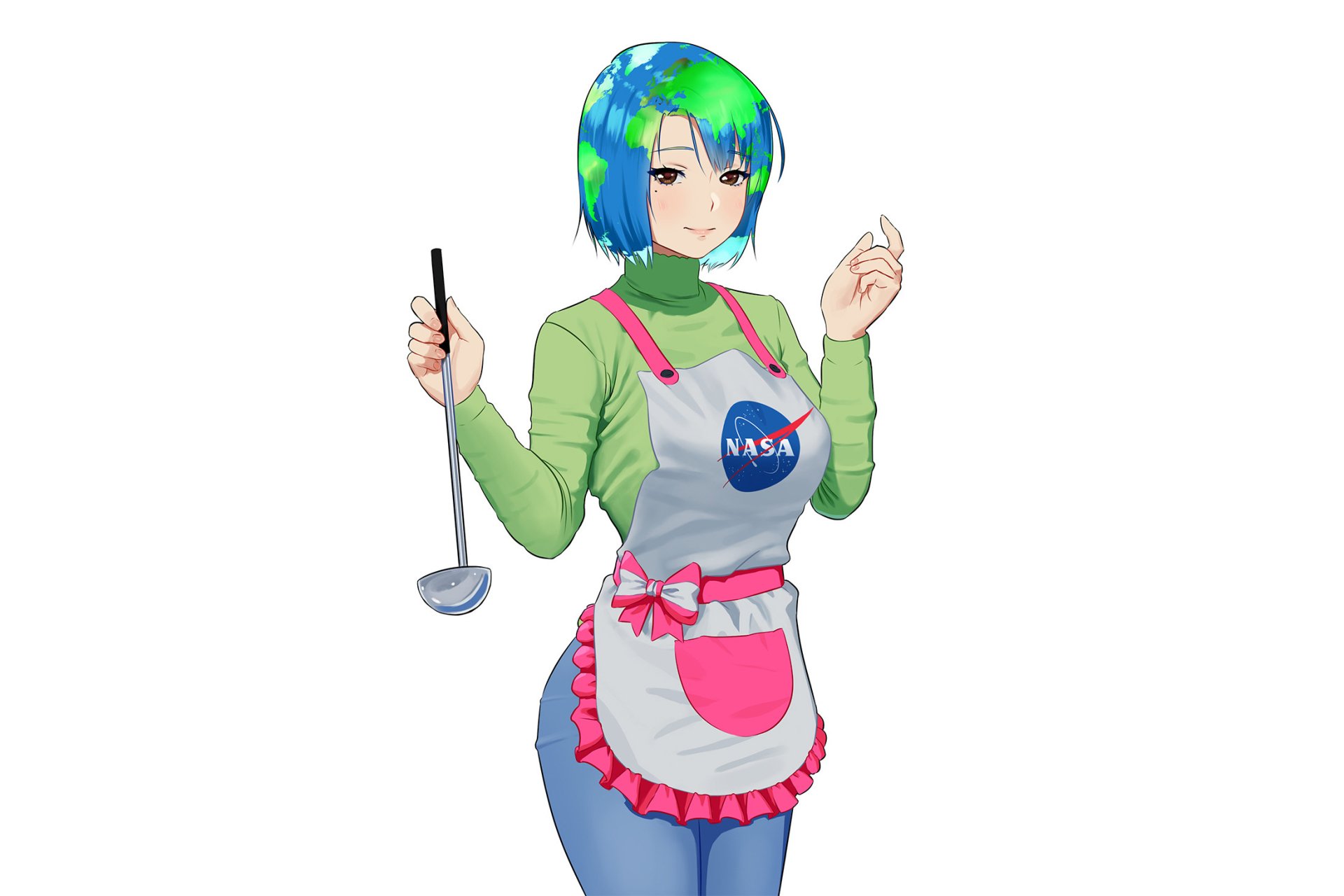Download Anime Earth-Chan HD Wallpaper by Carlo Montie