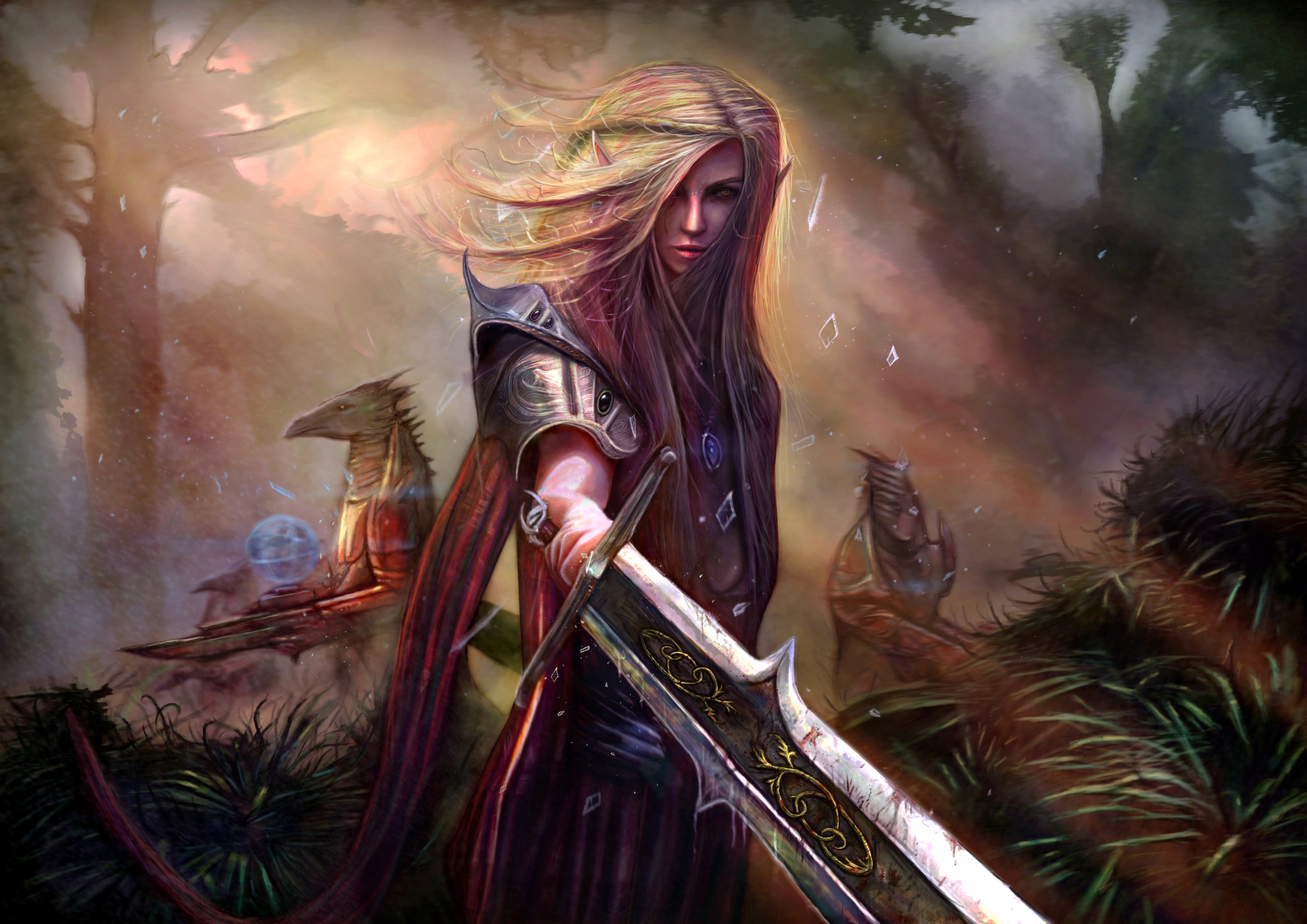 Blonde Elf Warrior - 4K Ultra HD Wallpaper by Joe Knight