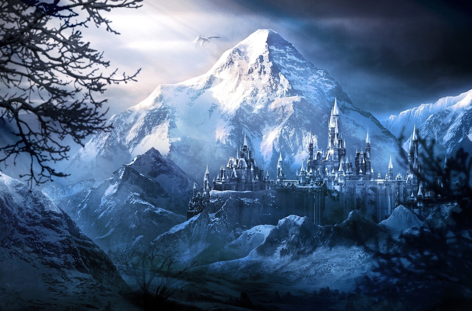 Sunbeam Dragon of the Winter Mountain - Fantasy City HD Wallpaper by ...