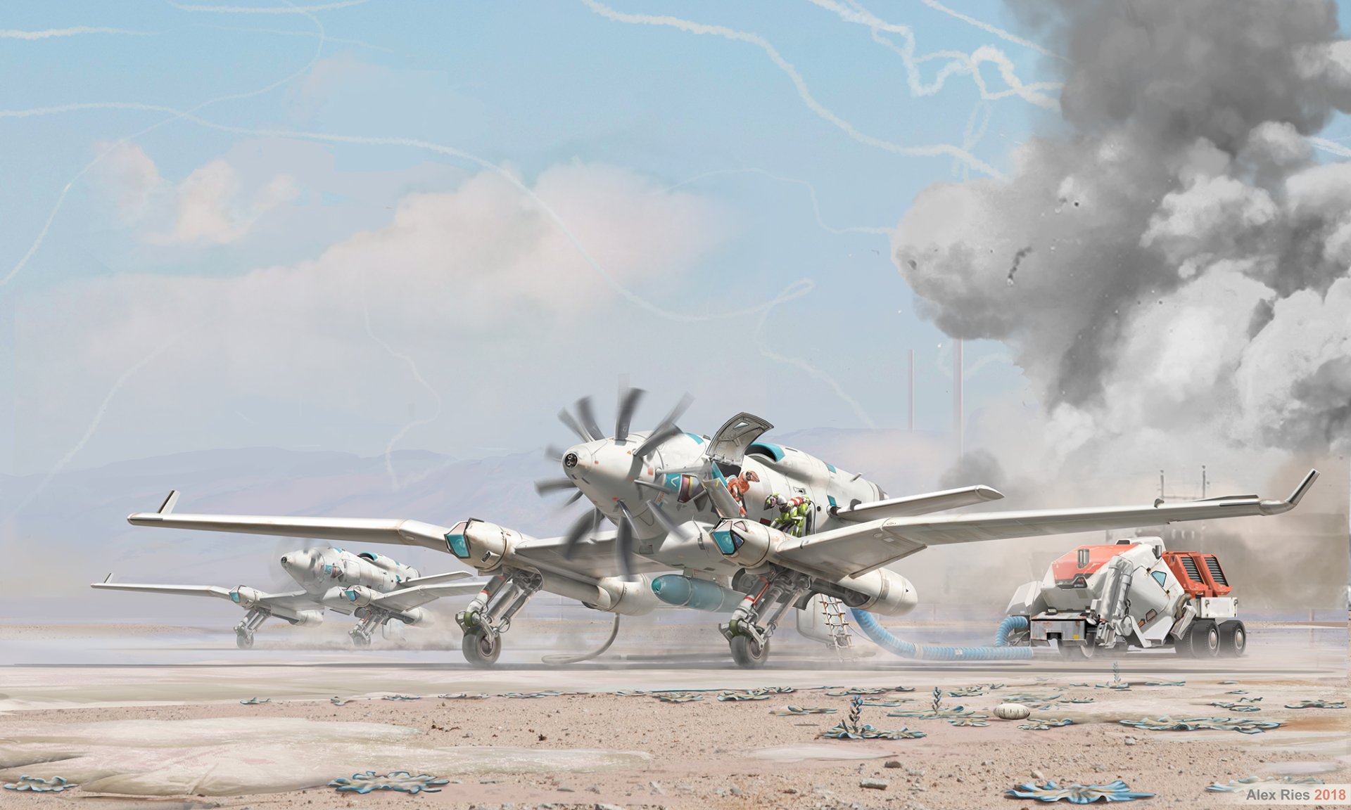 Futuristic Sci-Fi Aircraft HD Wallpaper: Advanced Vehicles in Stormy ...