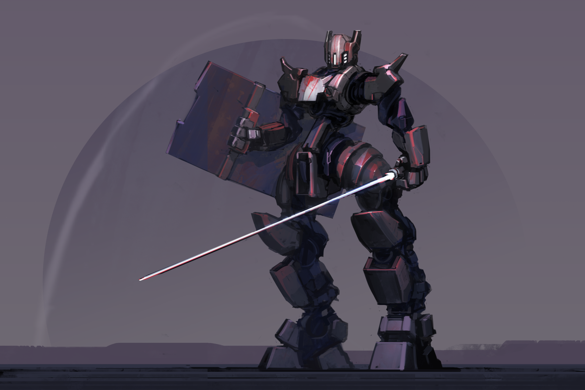 Download Weapon Lightsaber Shield Sci Fi Robot HD Wallpaper by ksenolog