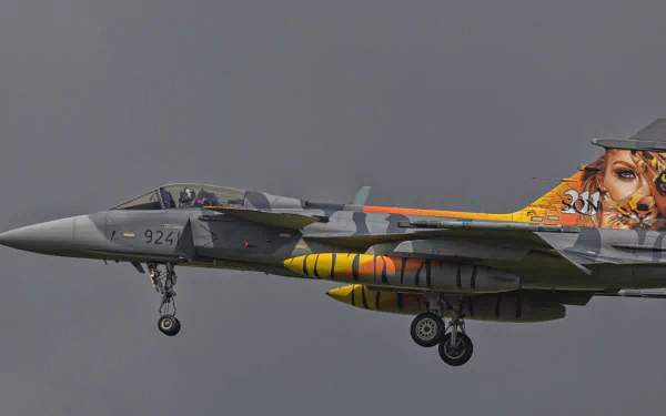 Stunning HD Wallpaper of the Saab JAS 39 Gripen Fighter Jet