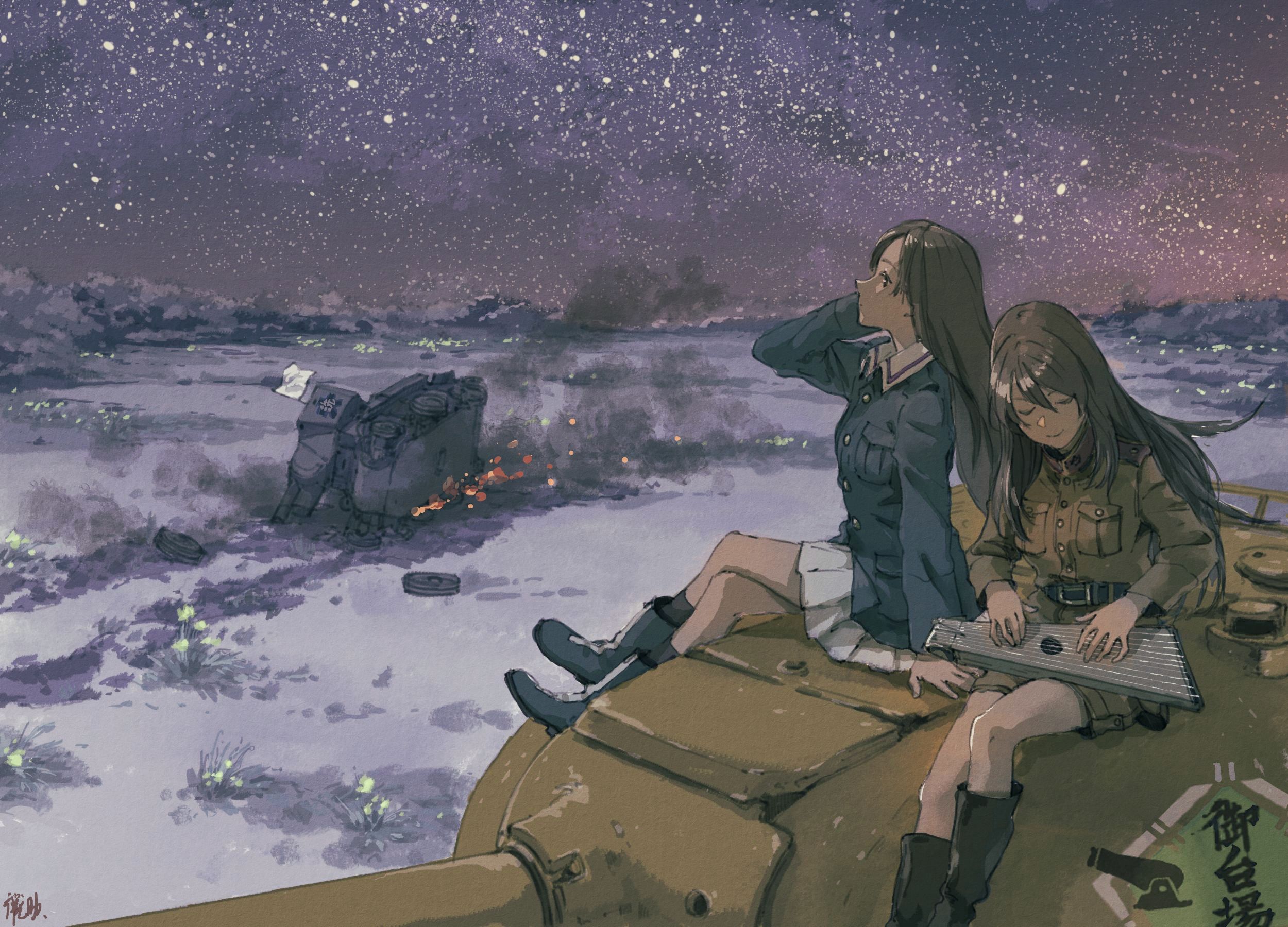 Girls und Panzer Night: Snowy Tank Wreck with Mika – HD Anime Wallpaper ...