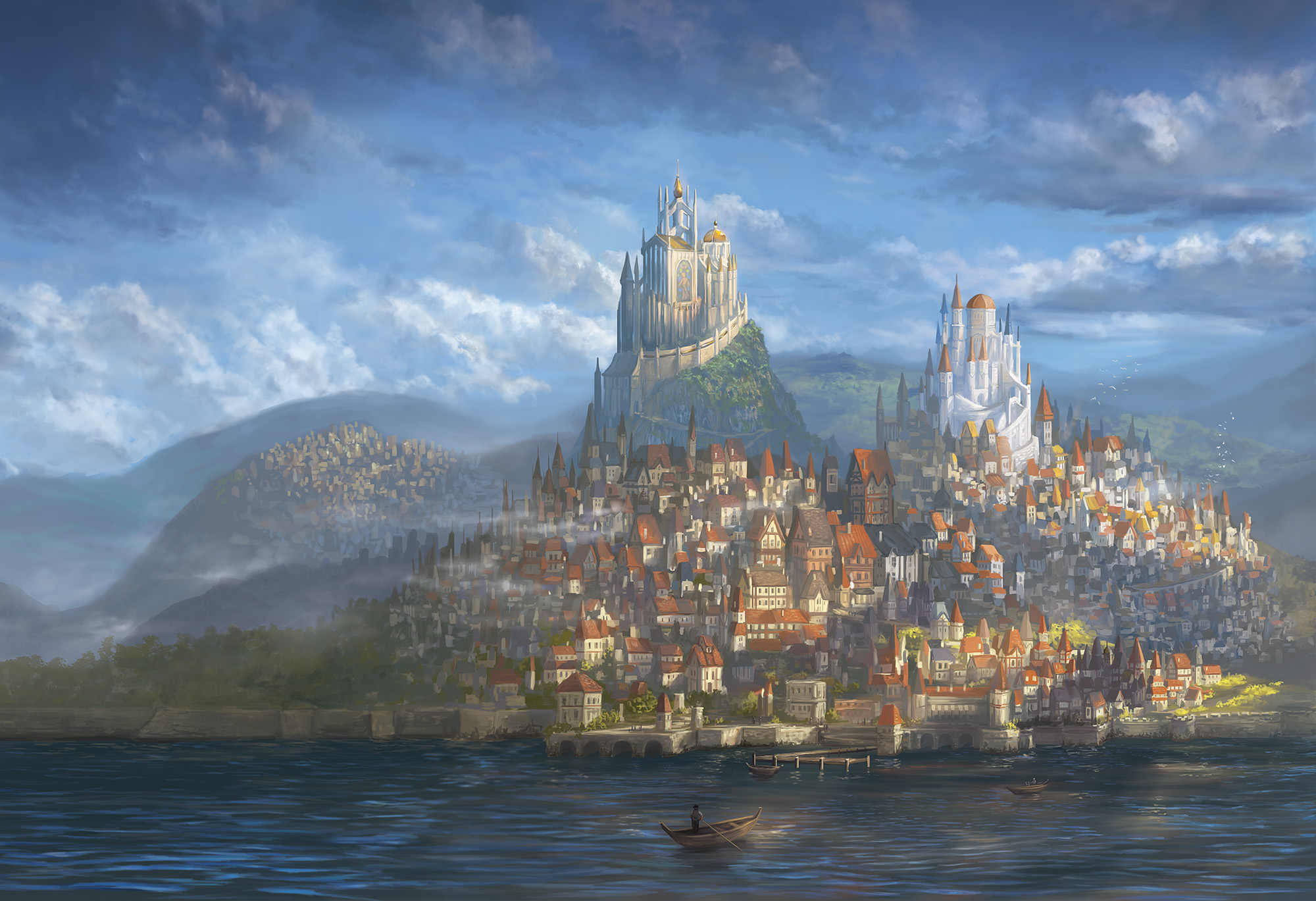 Fantasy Castle City HD Wallpaper by Alayna Lemmer-Danner
