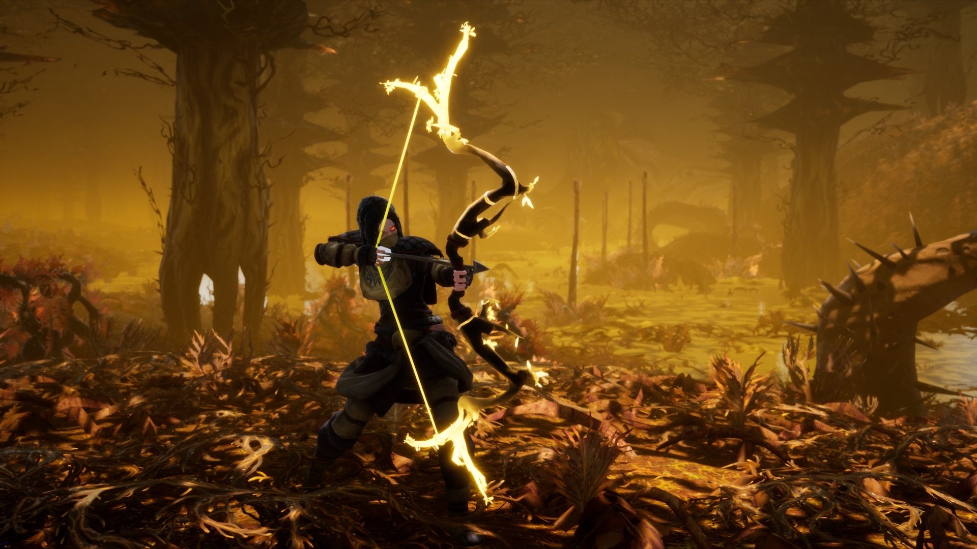 Enigmatic Archer in Mystic Forest - HD Rend Game Wallpaper