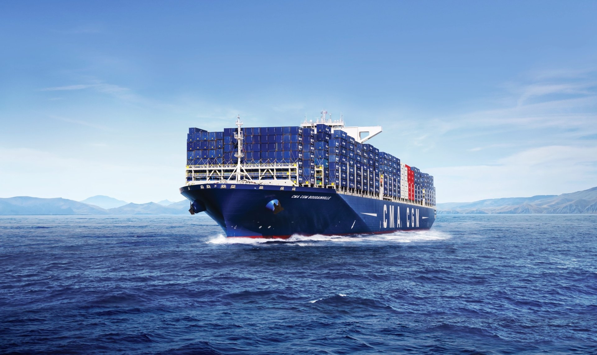 Majestic Container Ship Sailing Across the Open Sea – HD Wallpaper ...