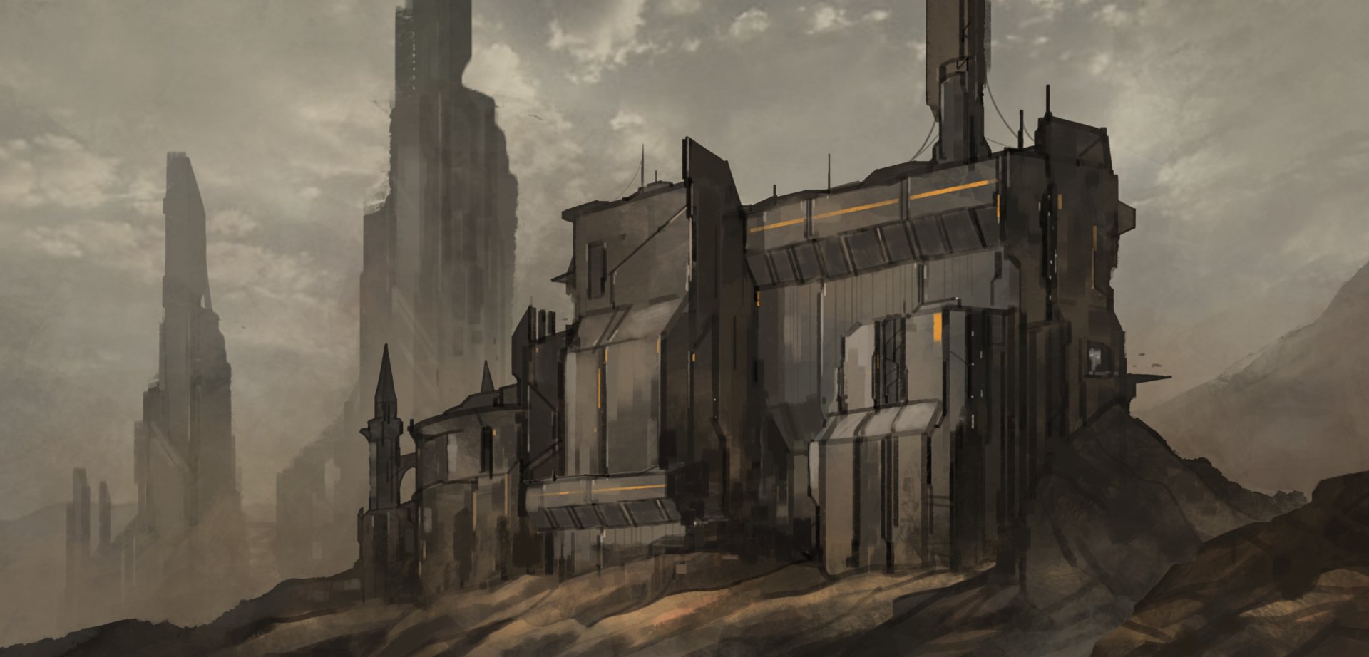 Download Sci Fi Building HD Wallpaper by Vincentius Matthew