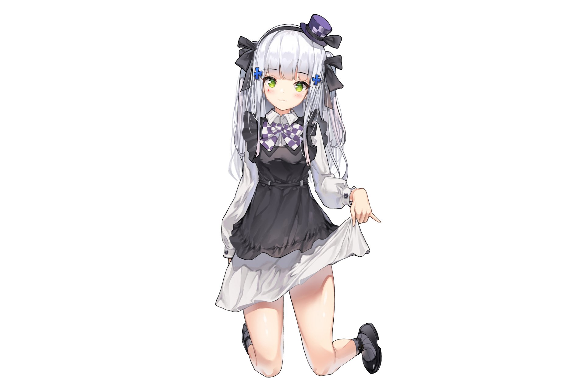 Download White Hair Green Eyes HK416 (Girls Frontline) Video Game Girls ...