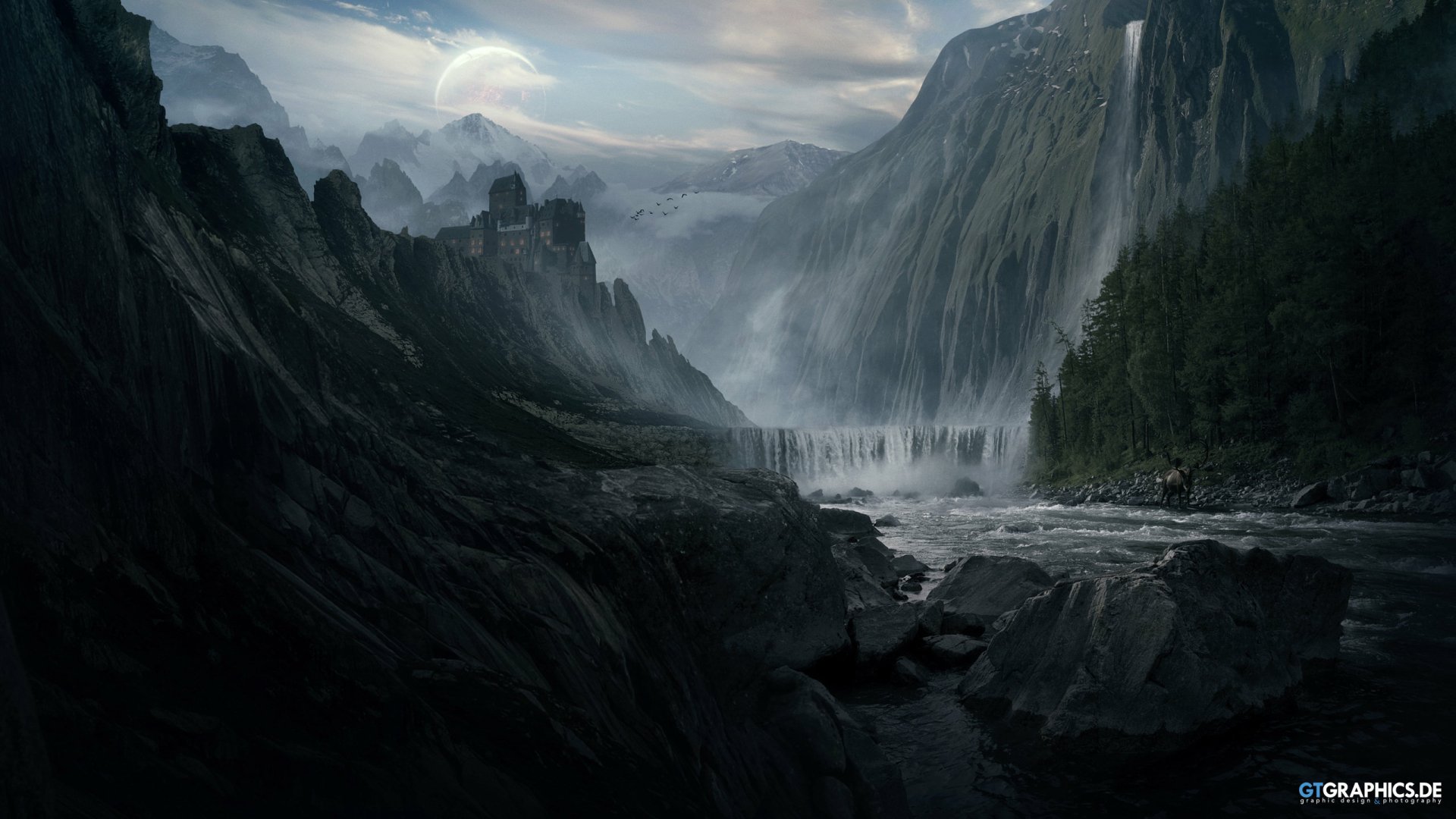 Download Fantasy Waterfall HD Wallpaper by Tobias Roetsch