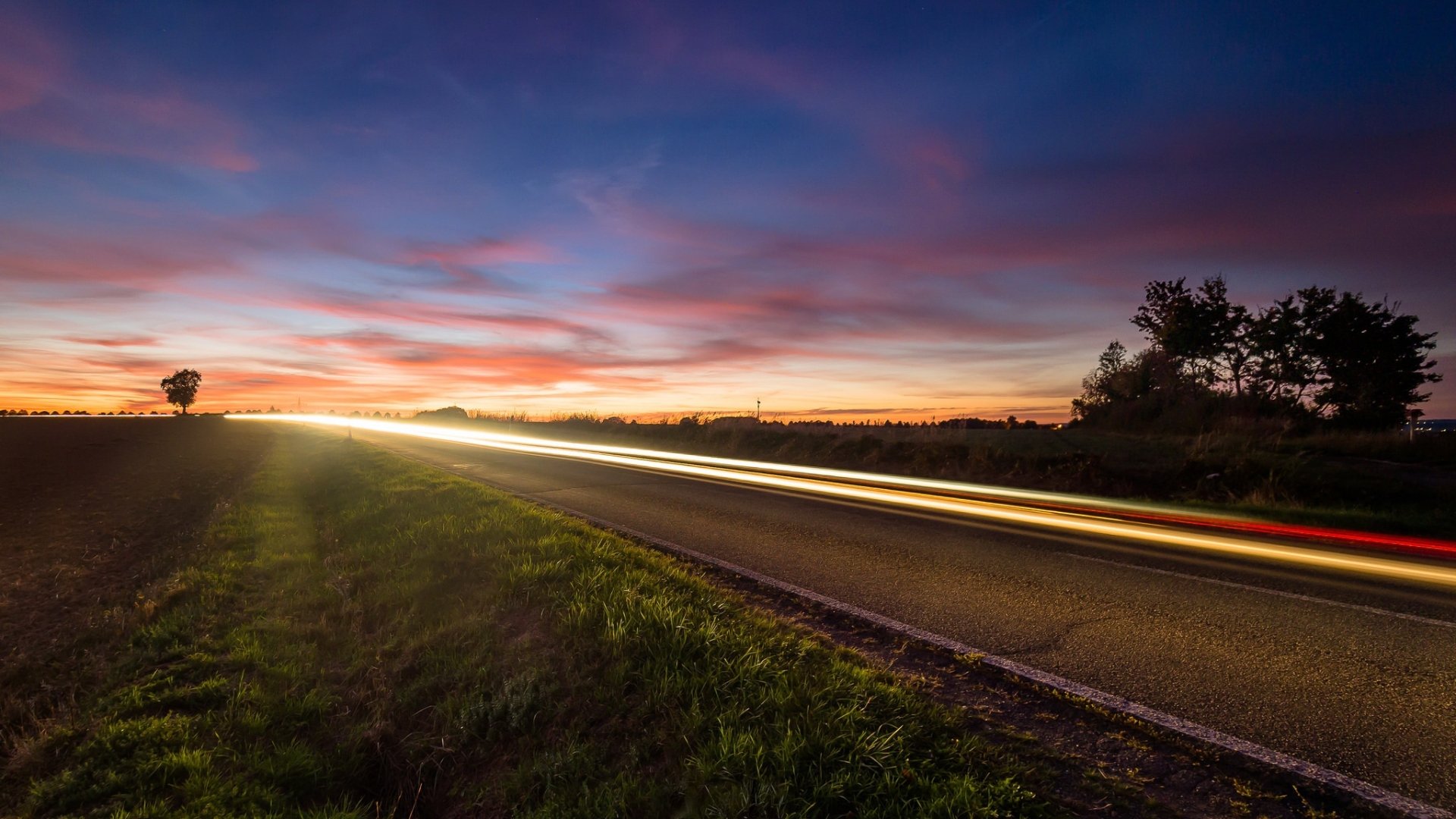 Download Road Photography Time Lapse HD Wallpaper