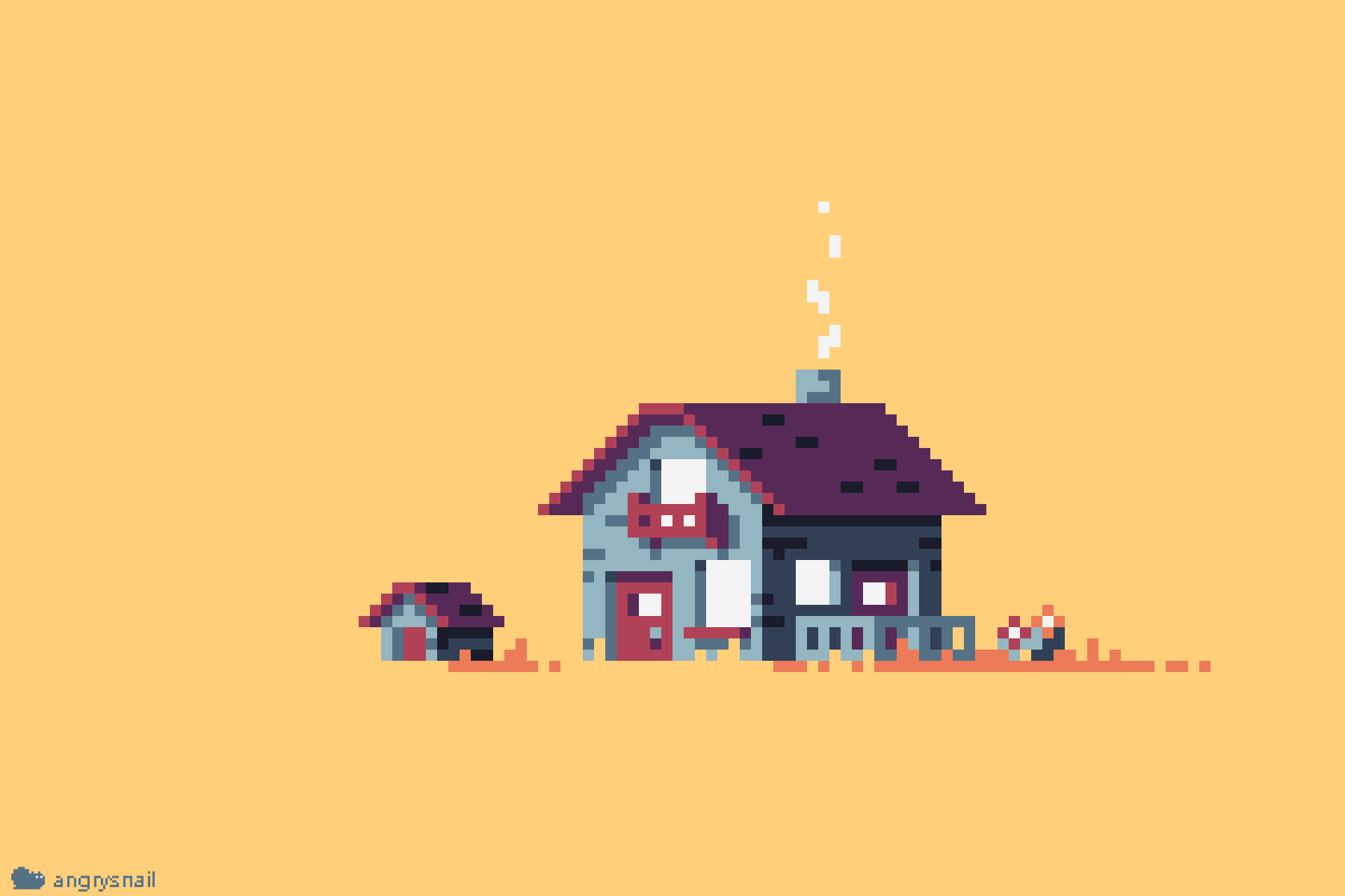 Pixel Haven: Artistic House HD Wallpaper