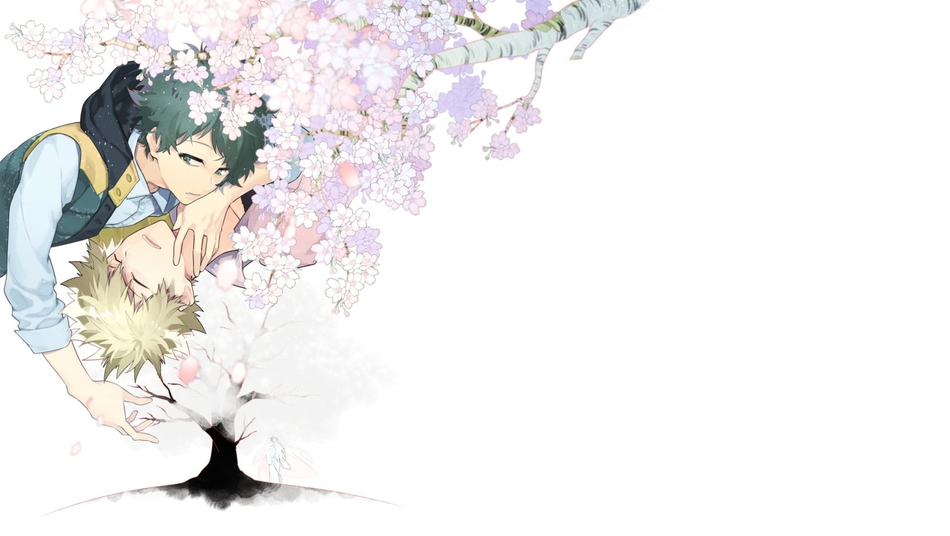 Under Sakura: Katsuki Bakugou & Izuku Midoriya — MHA HD Wallpaper ...