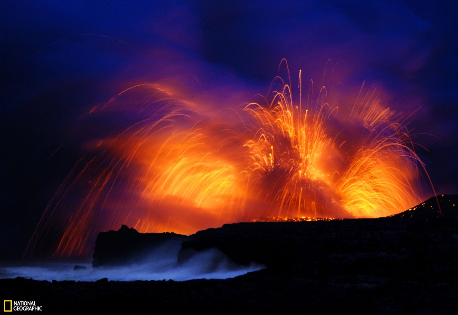 Fiery Volcano Eruption - Free HD Nature Wallpaper