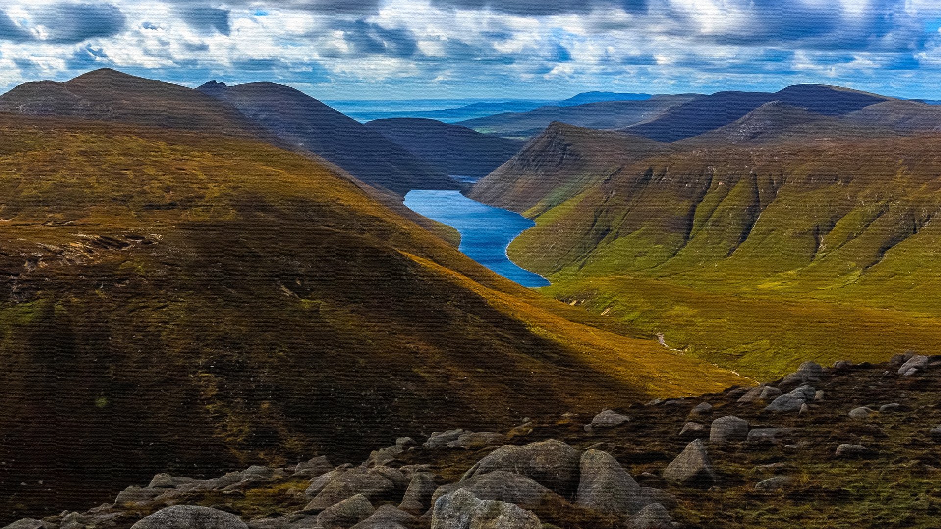 Ben Crom Reservoir - Print on Canvas by Manufan63