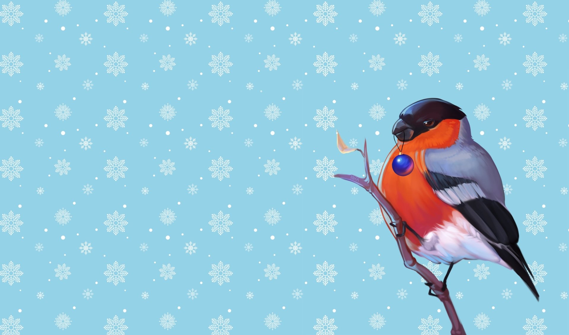Festive Christmas Bird HD Wallpaper by Kseniia Krushnic