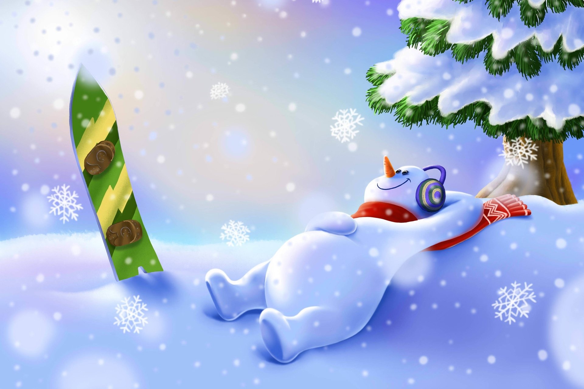 Download Snow Snowflake Winter Artistic Snowman HD Wallpaper ...