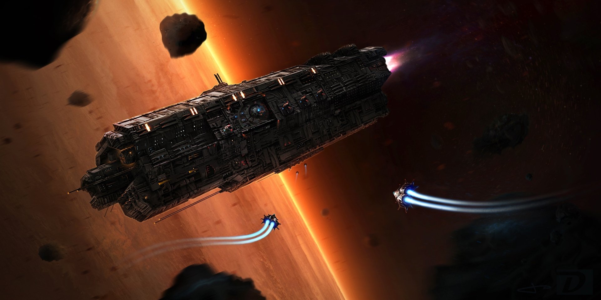 Epic Sci-Fi Spaceship HD Wallpaper: Journey Through the Cosmos