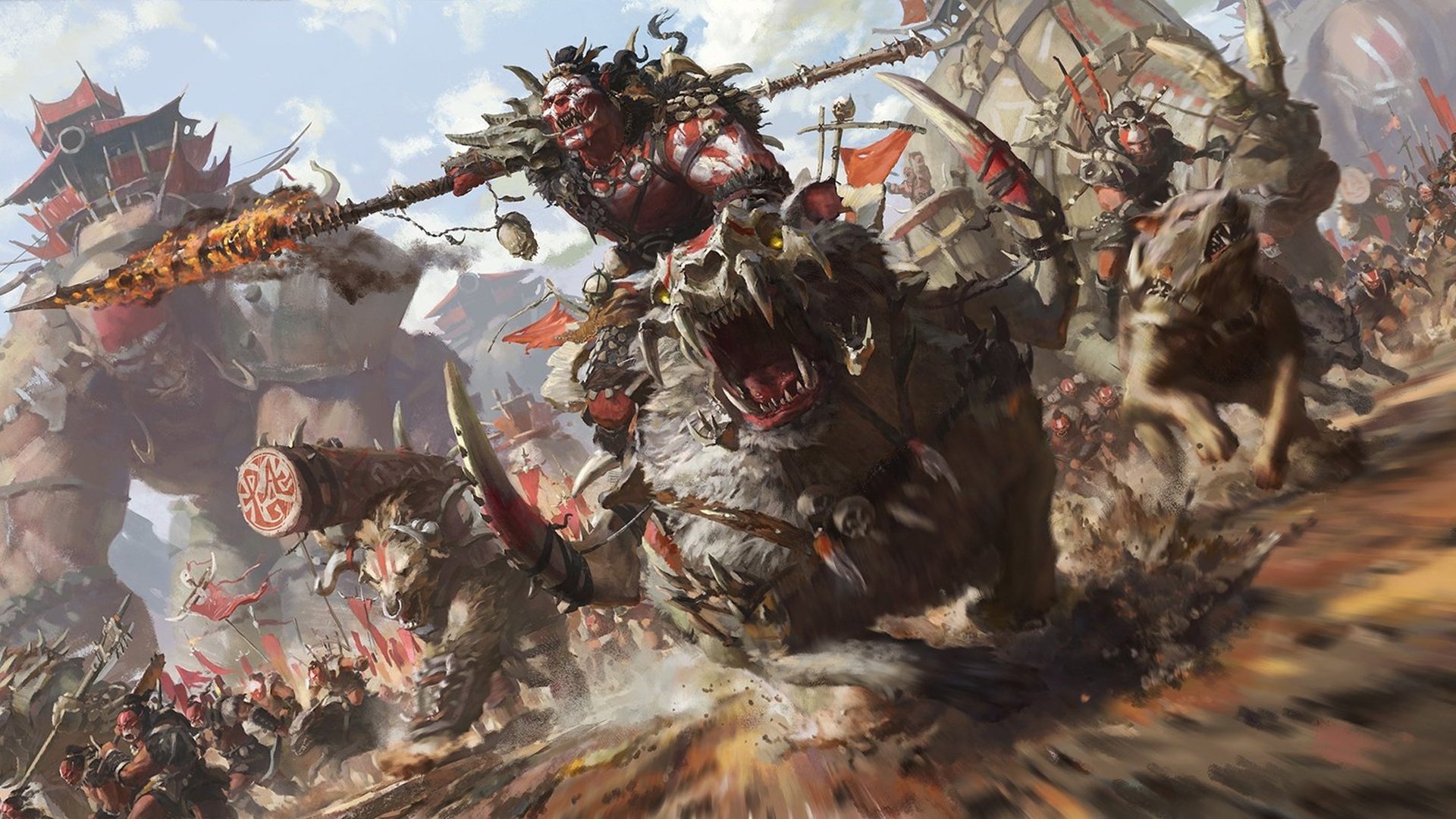 Orc Spear Warrior Charging: Epic Fantasy Creature HD Wallpaper by ...