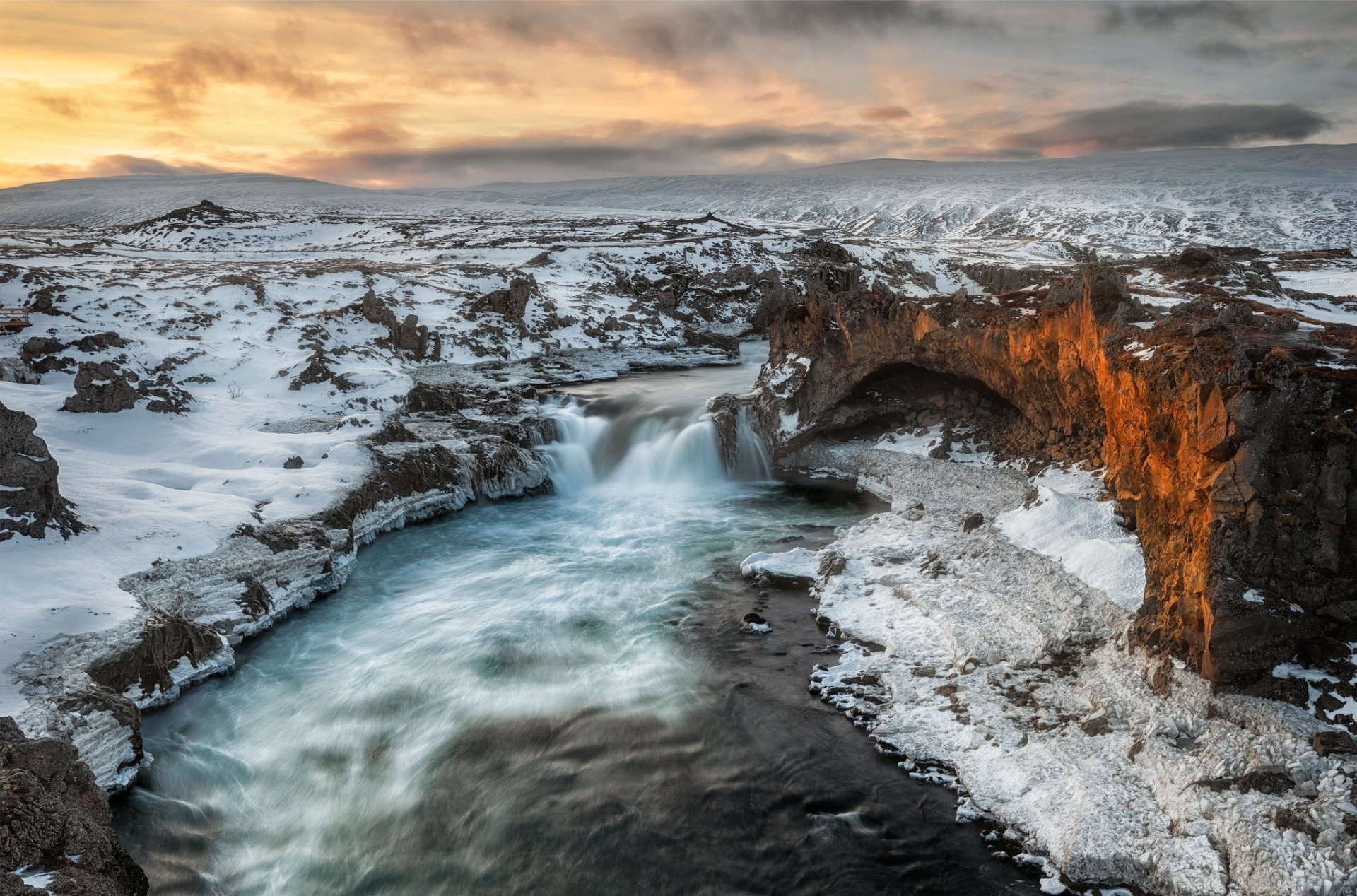 Winter River Gorge: Stunning Snow-Covered Cliff Landscape HD Wallpaper ...