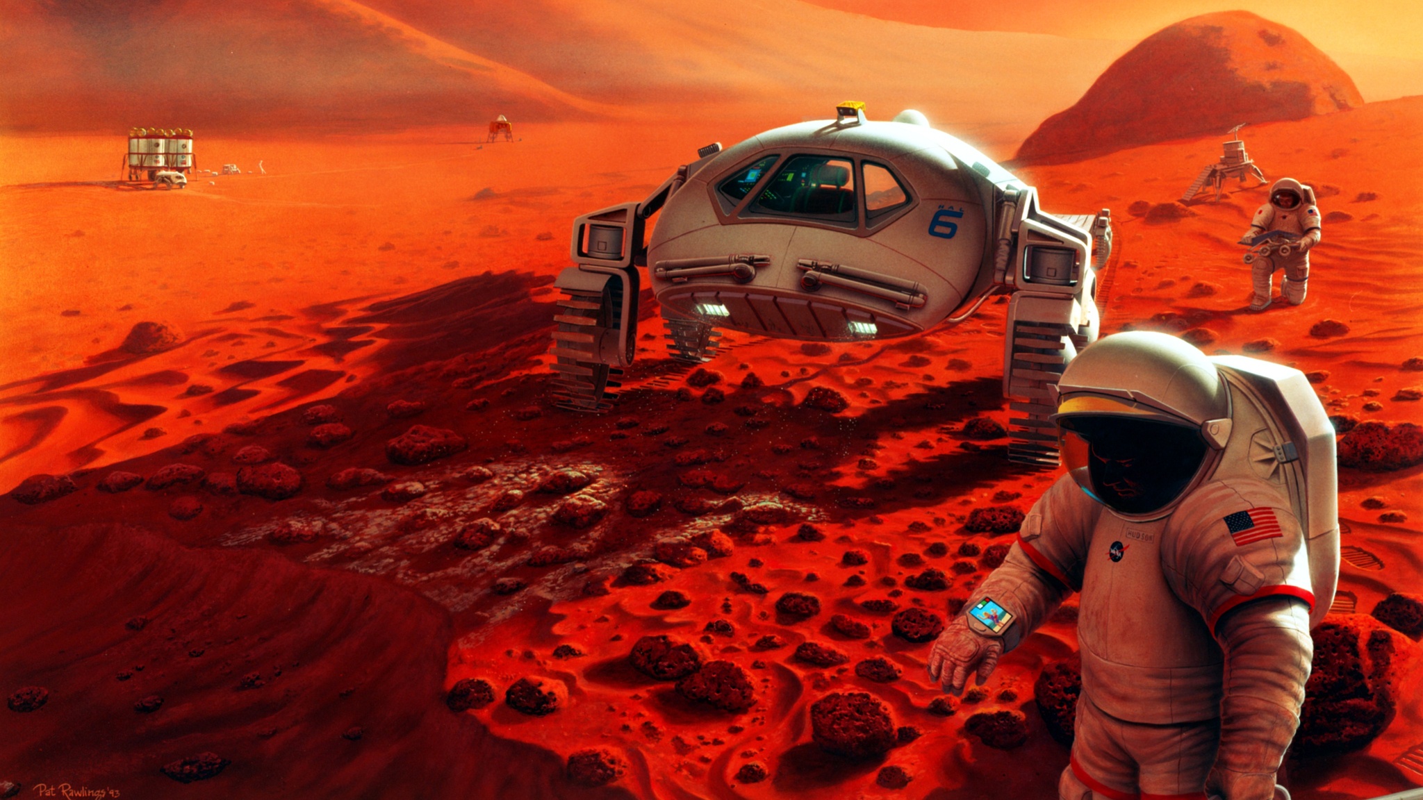 Download Vehicle Mars Sci Fi Astronaut HD Wallpaper