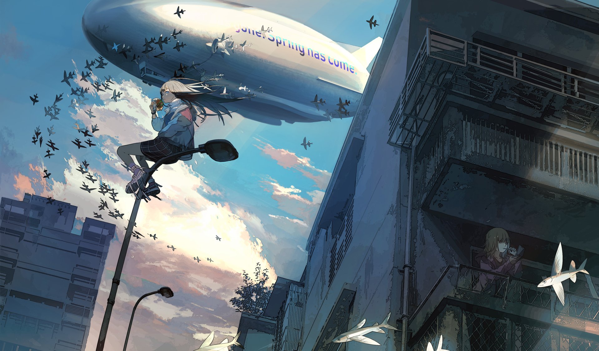 Urban Dreamscape: Anime City Sky - 4K Ultra HD Wallpaper | 5000x2931 ...