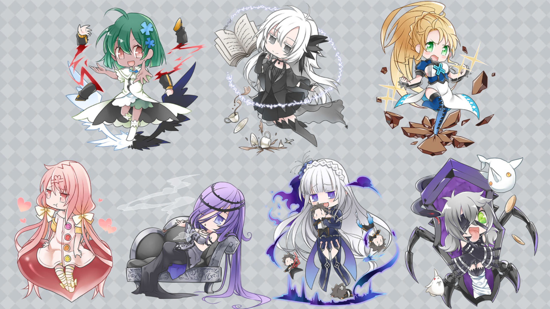 Re:Zero Chibi Queens HD Wallpaper – Subaru & Legendary Witches Unite!
